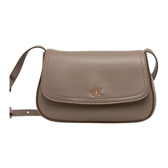 Calvin Klein Femme, Sacs, Beige, Taille: ONE Size Monogram Flap Camera Bag