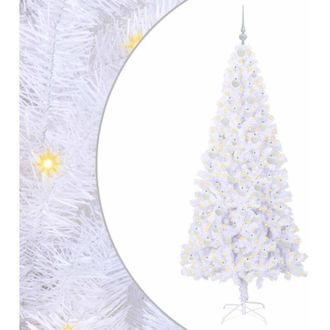 vidaXL K&uuml;nstlicher Weihnachtsbaum Wei&szlig; 210 cm PVC und Stahl vidaXL