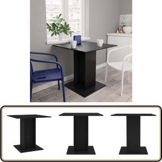 vidaXL Vidaxl - Esstisch Schwarz 80x80x75 cm Holzwerkstoff - Esstisch - Holztisch - Wohnzimmertisch - Schwarz - Rechteckiger Tisch