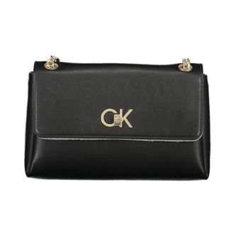 Calvin Klein Femme, Sacs, Noir, Taille: ONE Size Sac &agrave; rabat &agrave; cha&icirc;ne