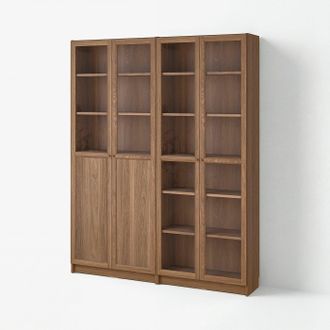 IKEA BILLY / OXBERG B&uuml;cherregal mit Paneel-/Vitrt&uuml;ren