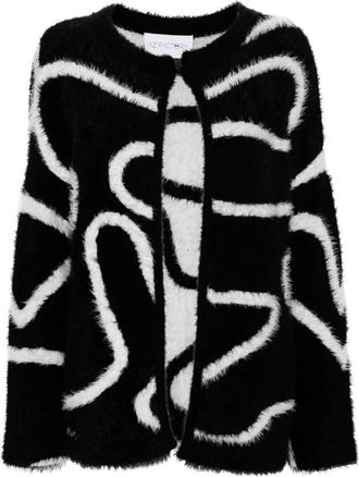 AZ FACTORY cardigan en maille intarsia - Noir