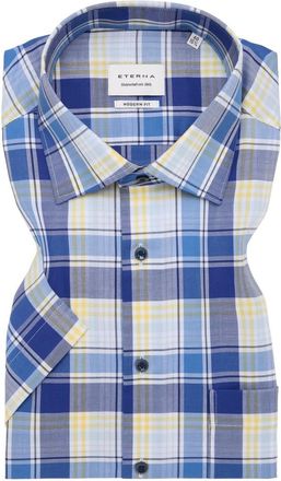 Eterna Kurzarmhemd mit Karomuster und Brusttasche, Comfort Fit in