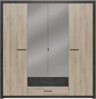 Demeyere COLORADO Armoire 4 portes - Decor Chene Kronberg - L 198 x H 203,1 x 56,6 cm