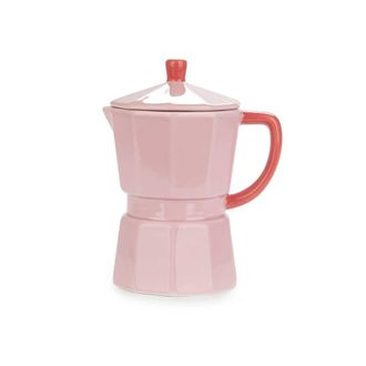 Balvi Tasse Moka Rosa Farbe Tasse in Form Einer italienischen Kaffeekanne mit Deckel Keramik 350 ml