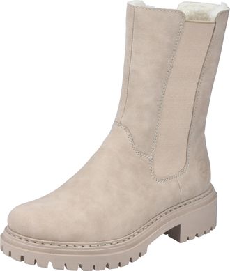 Rieker Chelseaboots RIEKER, Damen, Gr. 36, beige (creme), Lederimitat, Schuhe Chelseaboots, mit breitem Stretch an der Seite, Topseller