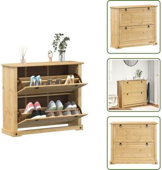 vidaXL Vidaxl - Schuhschrank Corona 99x32x85 cm Massivholz Kiefer - Holzschuhschrank - Schuhregal - Kofferraumorganisation - Garderobe - Einbauschrank
