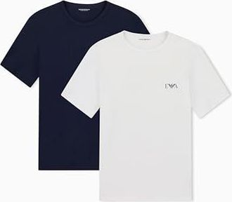 Emporio Armani Bold Monogram 2-Pack T-Shirt, Bleu, S Homme