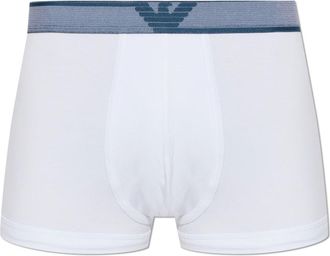 Emporio Armani Homme, Sous-v&ecirc;tements, Blanc, Taille: XL Logo Boxer Briefs
