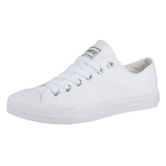Elara Unisex Sneaker Low top Turnschuh Textil Chunkyrayan 36-46 01-A-AllWhite-44