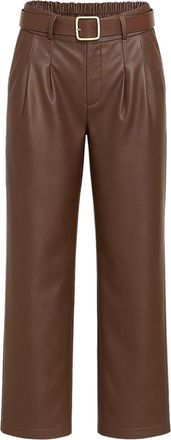 Mississhop 403 Damen Hose aus Kunstleder mit G&uuml;rtel Braun