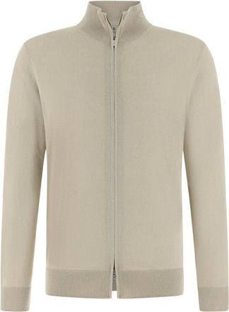 Boggi Milano Homme, Pulls, Beige, Taille: 2XL Pull Enti&egrave;rement Zipp&eacute;
