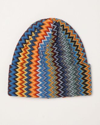 Missoni Bonnet en m&eacute;lange de laine &agrave; motif zigzag multicolore