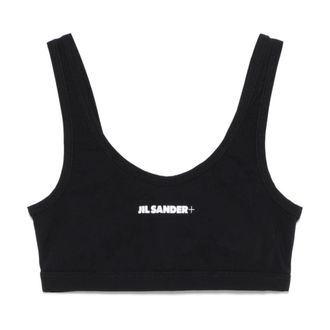 Jil Sander Femme, Tops, Noir, Taille: 36 FR Logo Sports Bra