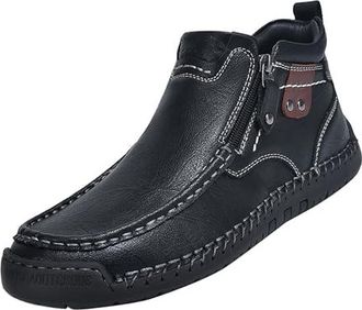Generic Chaussures l&eacute;g&egrave;res pour homme - Chaussures de loisirs faites &agrave; la main - Chaussures de sport respirantes - Semelle souple - Orthop&eacute;diques avec fermetu