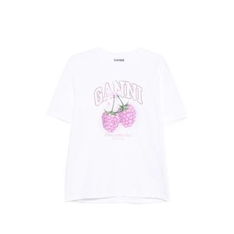Ganni Raspberry Graphic T-shirt
