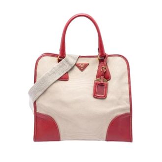 Prada Pre-owned Canvas Satchel - - Pre-owned - Damen - Beige - ONE SIZE