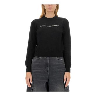 Palm Angels Round-Neck Strickwaren - - Knitwear - Damen - Schwarzk - M