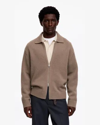 Arket Strickjacke Aus Wolle Mit Rei&szlig;verschluss -Beige