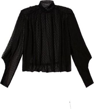 Isabel Marant Blouse Oeste en dentelle plumetis brod&eacute;e