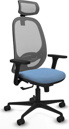 Piqueras y Crespo Callcenter-Stuhl mit 3D-Armlehnen, h&ouml;henverstellbarer Lendenwirbelst&uuml;tze und h&ouml;henverstellbarem Kopfteil und Neigungsverstellung, ausgestattet mit 3 P