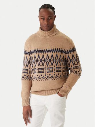 Tommy Hilfiger Rollkragenpullover Fairisle MW0MW40843 Beige Regular Fit