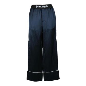 Palm Angels Femme, Pantalons, Bleu, Taille: 36 FR Pantalon en lin et viscose