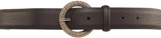 Orciani Gürtel - Premium Grained Leather Belt With Studded Buckle - Gr. 85 - in Grau - für Damen