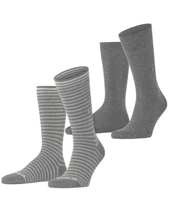 Burlington 2er Pack Socken mit Ringelstreifen und Uni in