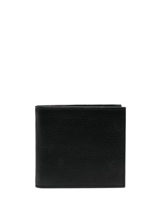 Polo Ralph Lauren portefeuille en cuir &agrave; logo emboss&eacute; - Noir