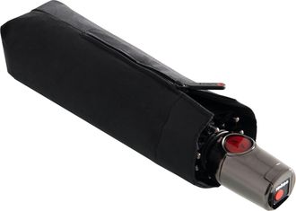 Knirps Taschenschirm T.100 Small Duomatic in Schwarz mit Schutzh&uuml;lle I Kleiner Regenschirm mit Duomatic-Funktion I Auf-Zu-Automatik I Taschenregenschirm mit 