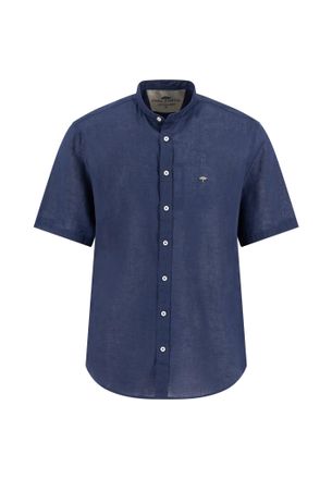 Fynch-Hatton Kurzarmhemd FYNCH-HATTON, Herren, Gr. XXL, N-Gr, blau (marine), Web, Obermaterial: 80% Leinen, 20% Baumwolle, unifarben, regular fit normal, ohne Auss