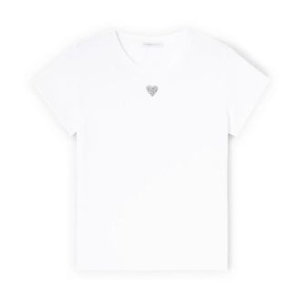 Motivi T-Shirt aus Jersey mit Paillettenherz - - Tops - Damen - Wei&szlig; - M