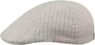 LIPODO Casquette en Lin Classic Stripes Homme - Gavroche Coton avec Visiere, Visiere Ete Printemps-ete - M (57-58 cm) Beige-mouchete