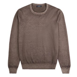 Fay Pull &agrave; col rond Tinto Capo F.12 - Homme - Pulls - Brun - Taille: S