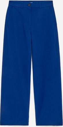 Arket Chinohose Aus Baumwolle Und Leinen -Blau