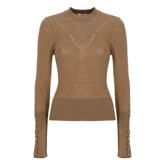 Paco Rabanne Strickpullover mit Knopfmanschette - - Knitwear - Damen - Braun - M