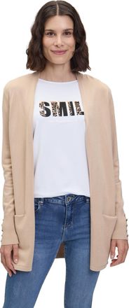 Betty Barclay Damen Feinstrickjacke mit Taschen 44, Beige