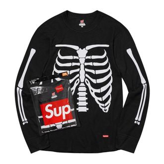 SUPREME Limitierte Auflage Bones Thermal Crew Schwarz - - Tops - Herren - Schwarzk - XL