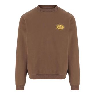 Woolrich SweaT-shirt &agrave; col rond en m&eacute;lange de coton avec imprim&eacute; - Homme - Sweatshirts et sweats &agrave; capuche - Brun - Taille: M