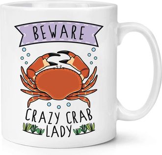 Gift Base Beware Verrückte Krabbe Damen 283g Becher Tasse