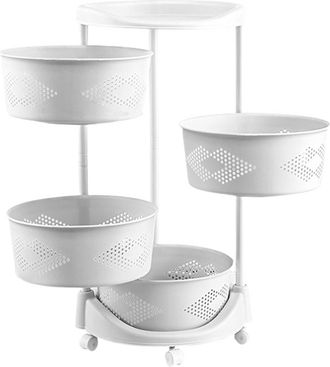 Generic Rotary Regaleinheit - Gem&uuml;sespeicherregale, Obstkorb Lagerwagen | Alle Zwecke mehrschichtige Regale Organisator mit R&auml;dern, 360 Grad rotierendes und O