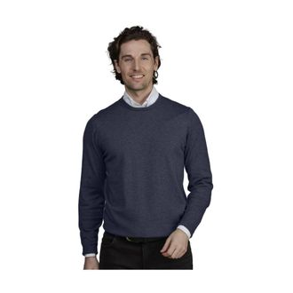 Hansen & Jacob Hansen & Jacob, Homme, Pulls, Bleu, Taille: M Pull col rond bleu avec coudières