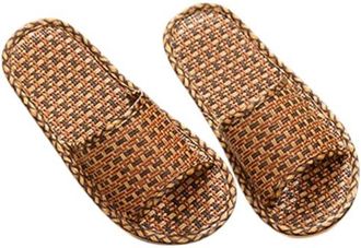 BESPORTBLE Pantoufles Tressées Rattan Légères et Respirantes Intérieur Confortables pour Hommes et Femmes Style Semelle Antidérapante Adaptées pour Maison Sortie