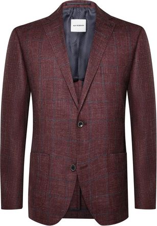Roy Robson Sakko aus einem Schurwolle-Mix mit Fensterkaromuster, Regular Fit in