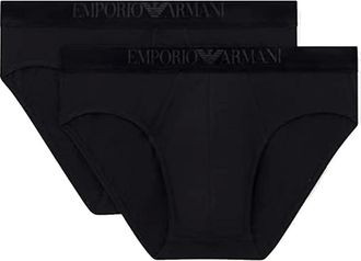 Emporio Armani Homme, Sous-v&ecirc;tements, Noir, Taille: M Values Two-Pack Briefs