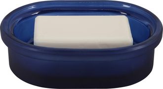 Spirella Seifenschale Glas dekorative Badausstattung Seifenablage Yoko Ma&szlig;e: 13,3 x 9,8 x 4 cm - Blau