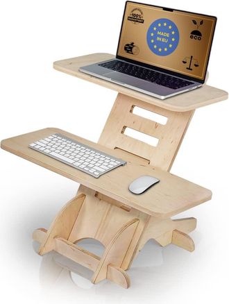 Cawi Stehschreibtisch Aufsatz | Stehpult Holz| Standing Desk | Ständer | Schreibtischaufsatz Holz | Stehpulte | Standsome Stehschreibtisch | Steh Schreibti
