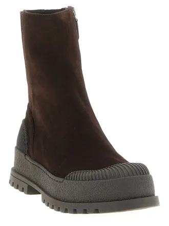 Aquazzura Suede Rugged Boot - Brown