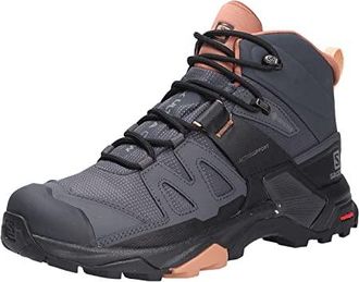 Salomon Femme Womens X Ultra 4 Mid Gore-tex Hiking Boots for Women Chaussures de Randonnée Basses, Ebony/Mocha Mousse/Almond Cream, 42 EU